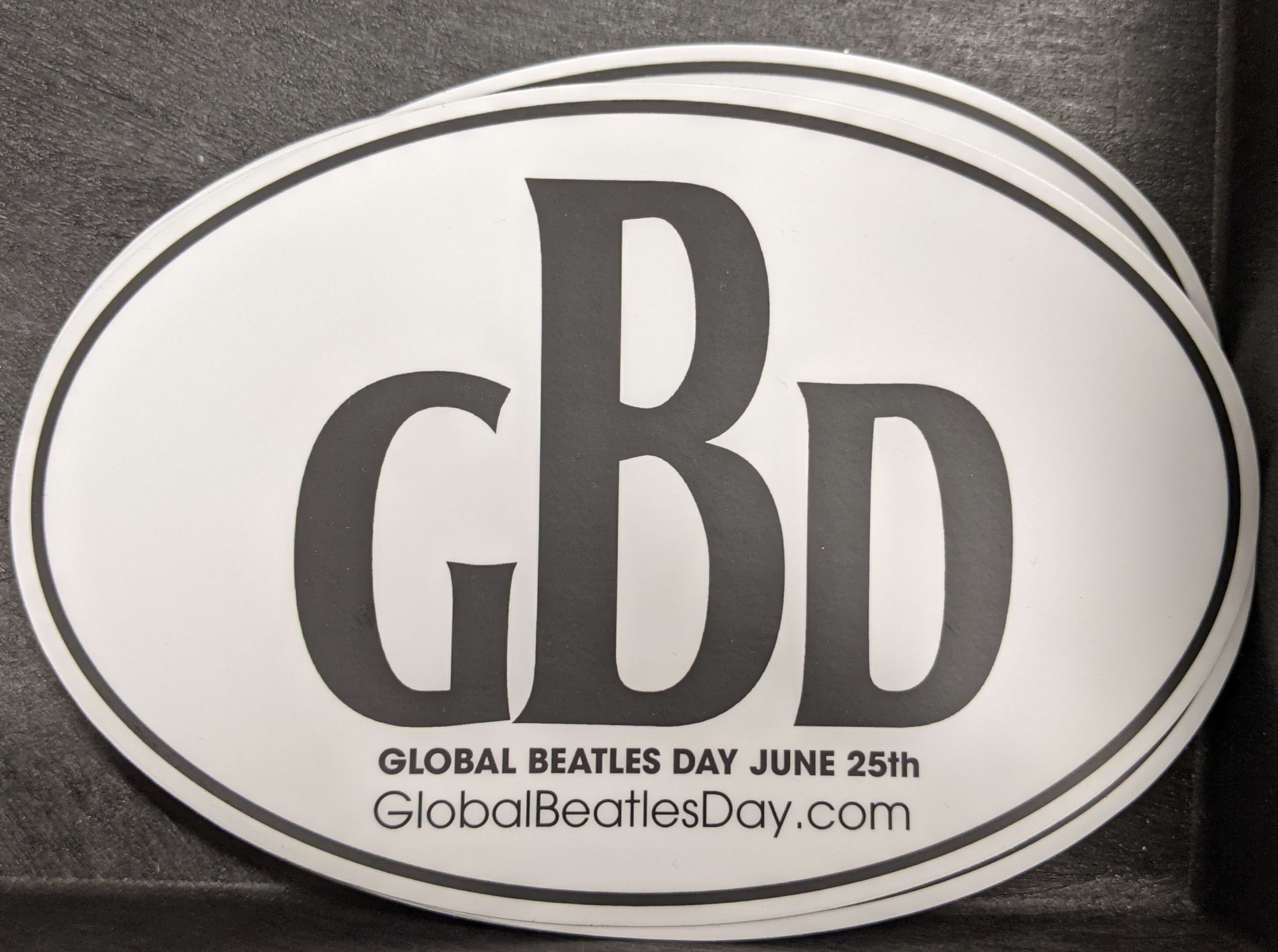 Large Global Beatles Day Stickers 7 Inch | Kurt Vonnegut Museum * Library